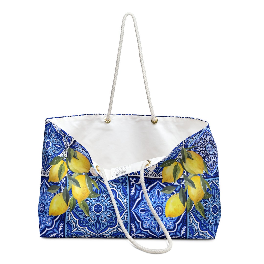Italian Beach Bag - Italy Tote Bag - Lemon Bag - Positano Bag - XL ...