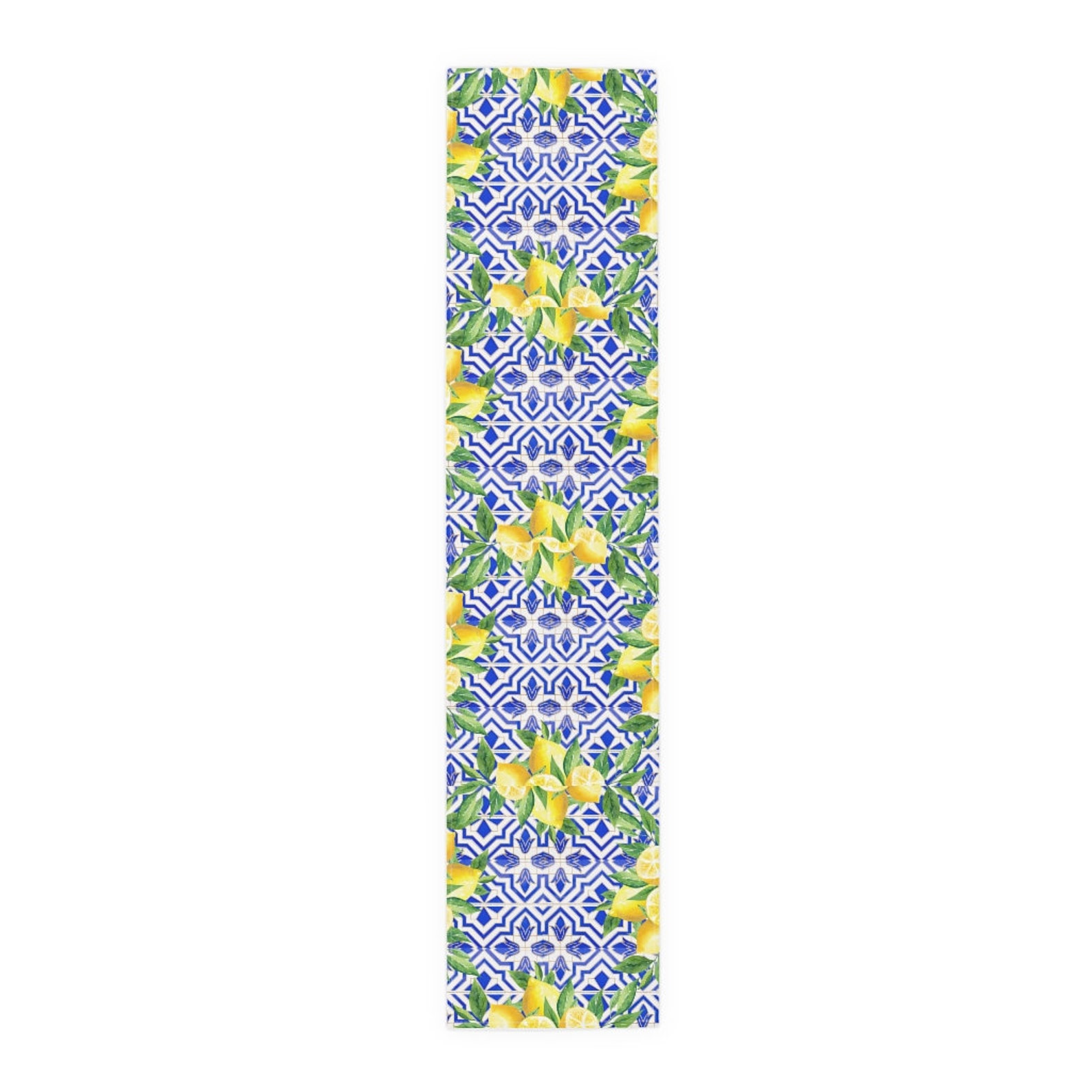 Positano Italy Blue Tiles With Lemon Table Runner, Amalfi Coast ...