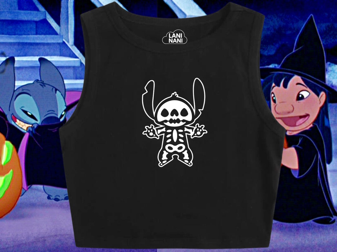 Stitch Crop Tank | Spooky Stitch Crop Tank | Lilo & Stitch Crop Tank - Etsy