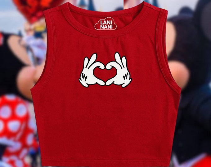 Mickey Heart Crop Tank Disney Crop Tank Disneyland Crop Tank Disney ...