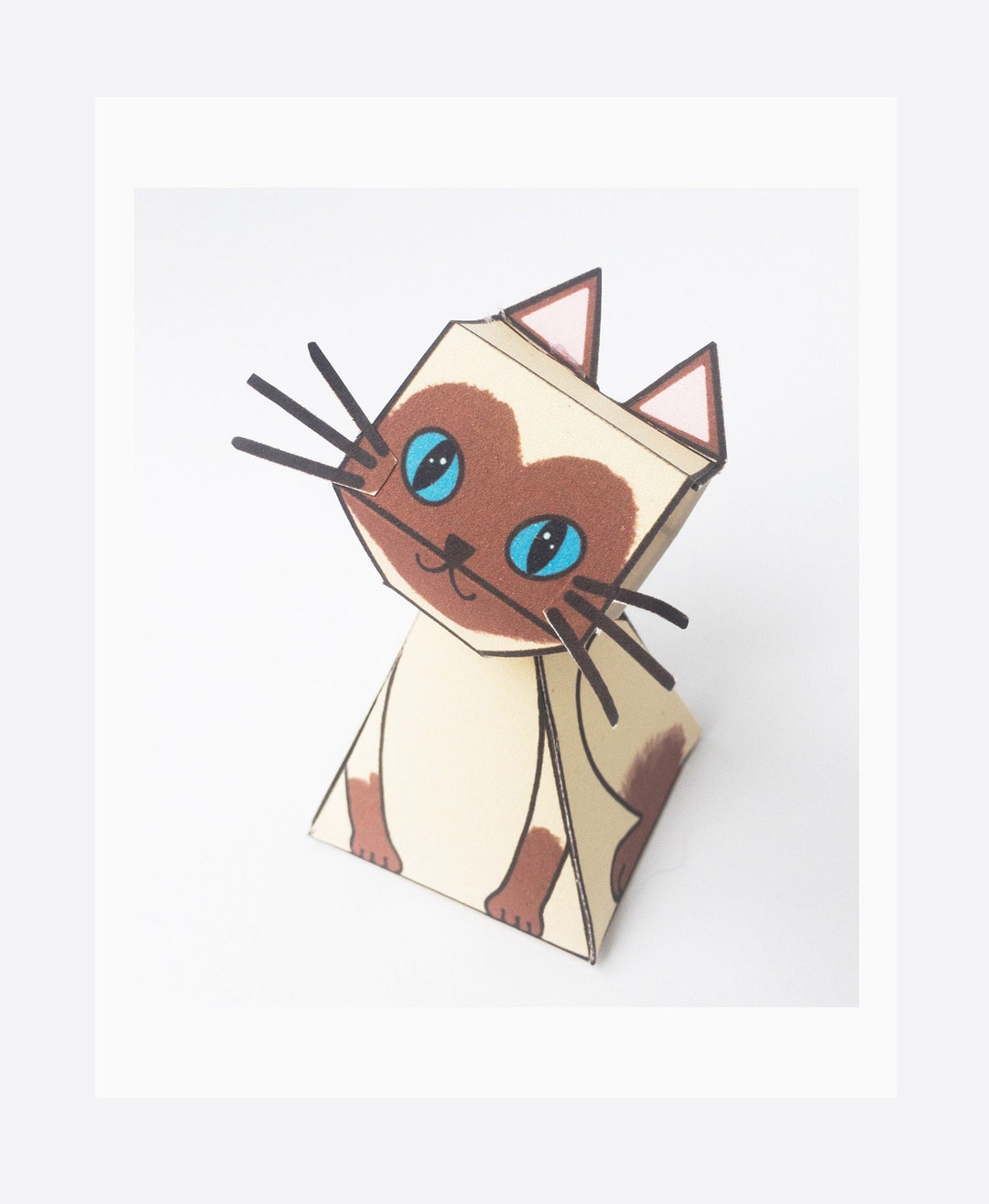Siamese Cat Paper Sculpture, Cut Out and Make - Printable PDF Template ...