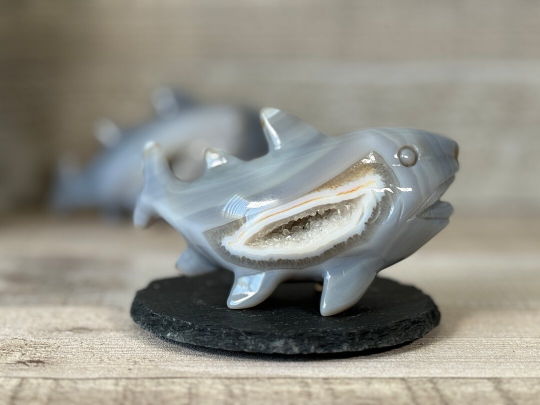 Agate Shark Carving, Sea Creature Crystal Carvings, Sharks, Crystal ...