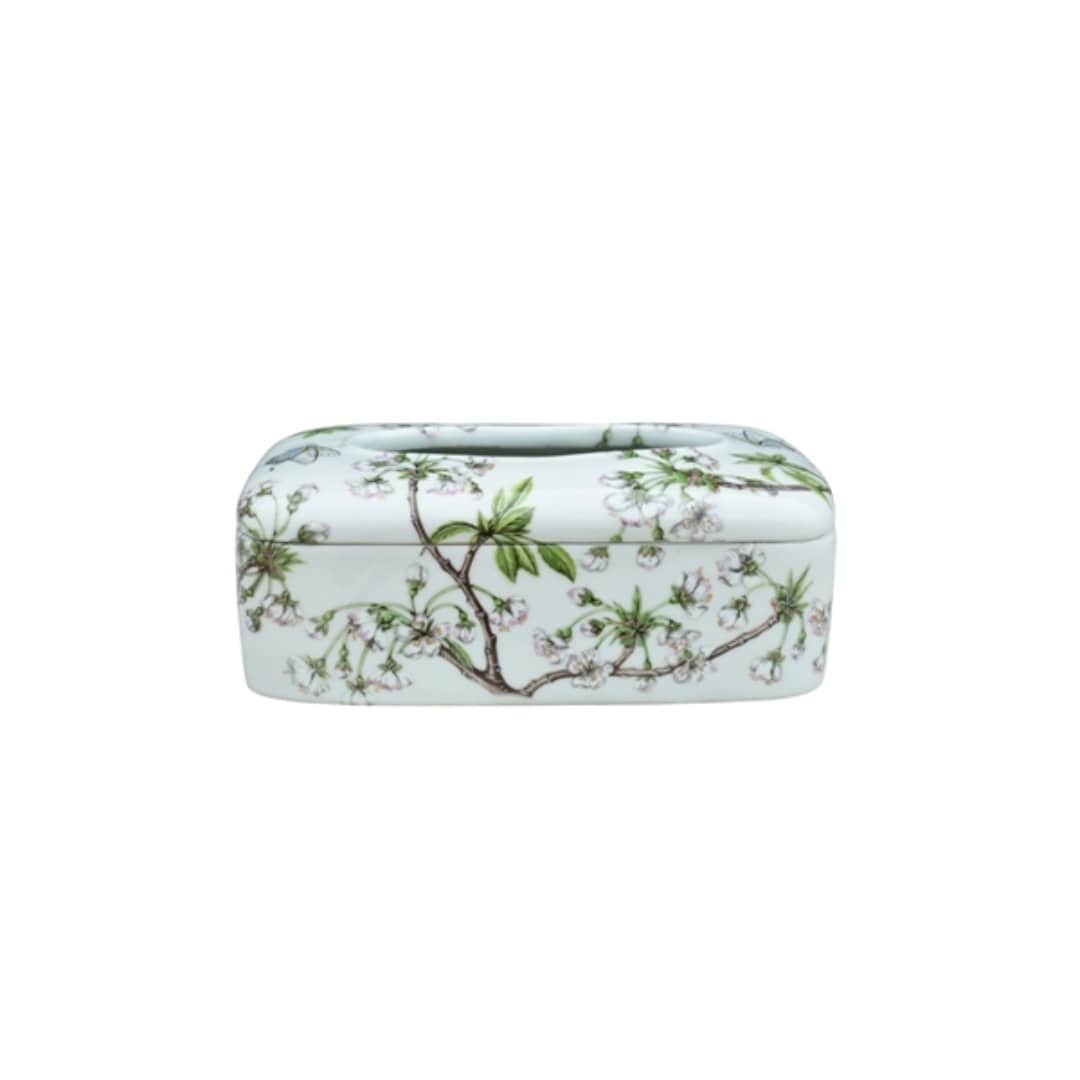 Enchanted Cherry Porcelain Tissue Box Vintage Floral Decor - Etsy
