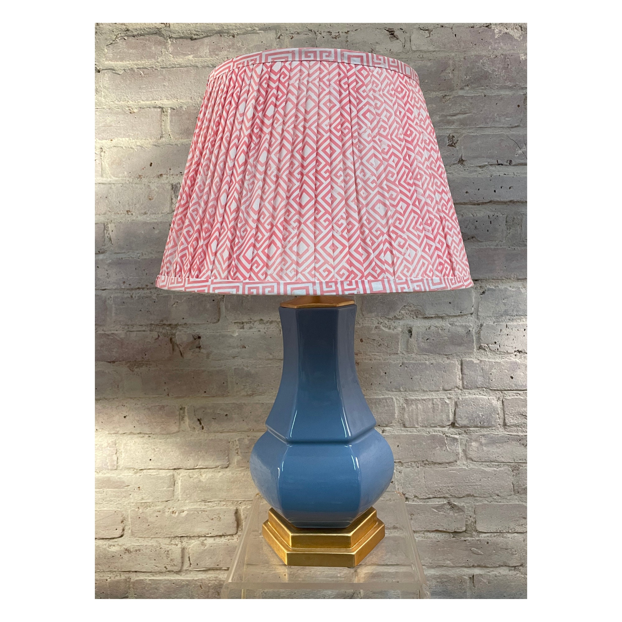 Cheerful Pink Print Euro Pleated Softback Lamp Shade Size: 10.5 X 16 X ...
