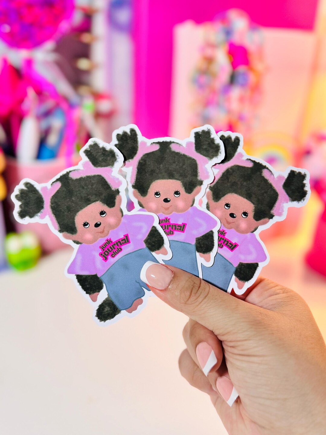 Monchhichi- Junk Journal Club Sticker, Sticker, Monchhichi, Monchhichi ...