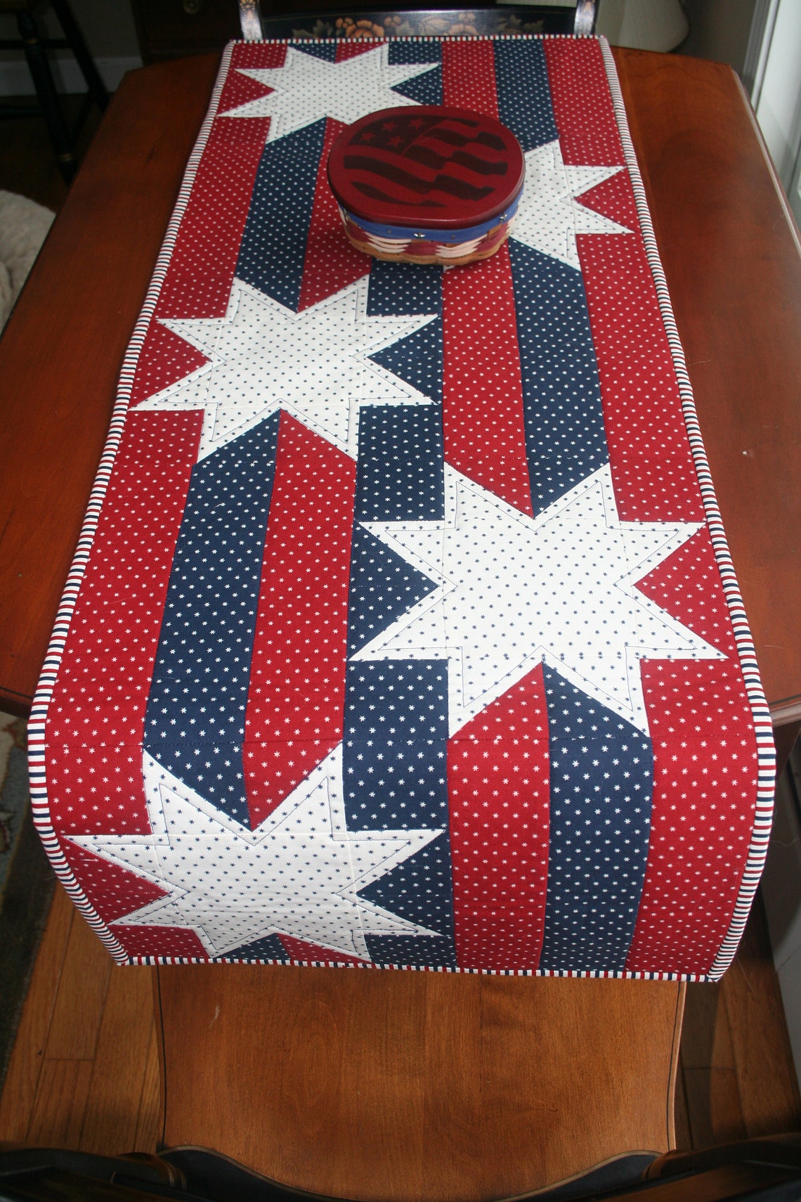 PDF Patriotic Stars and Stripes Quilted Table Runner Pattern | Etsy