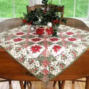 PDF Patchwork Holiday Quilted Table Topper Pattern With Fussy Cut ...