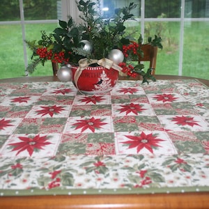PDF Patchwork Holiday Quilted Table Topper Pattern With Fussy Cut ...
