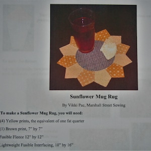 PDF Sunflower Mug Rug Pattern Using a Dresden Plate Template Digital ...
