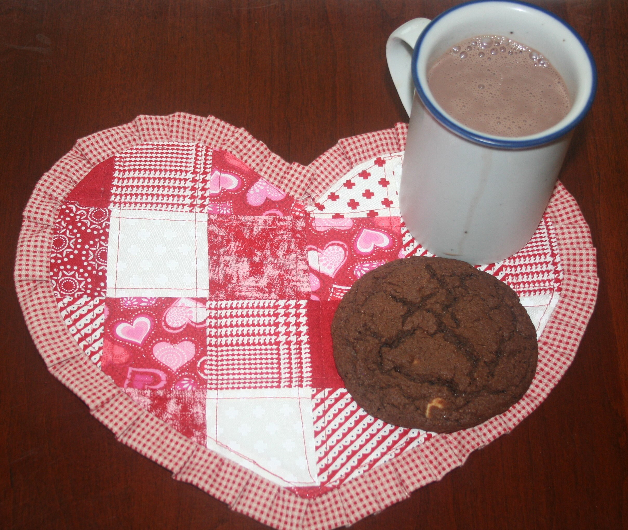 PDF Valentine Heart Mug Rug With Ruffle Digital Pattern - Etsy