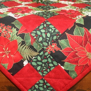 PDF Patchwork Holiday Quilted Table Topper Pattern With Fussy Cut ...