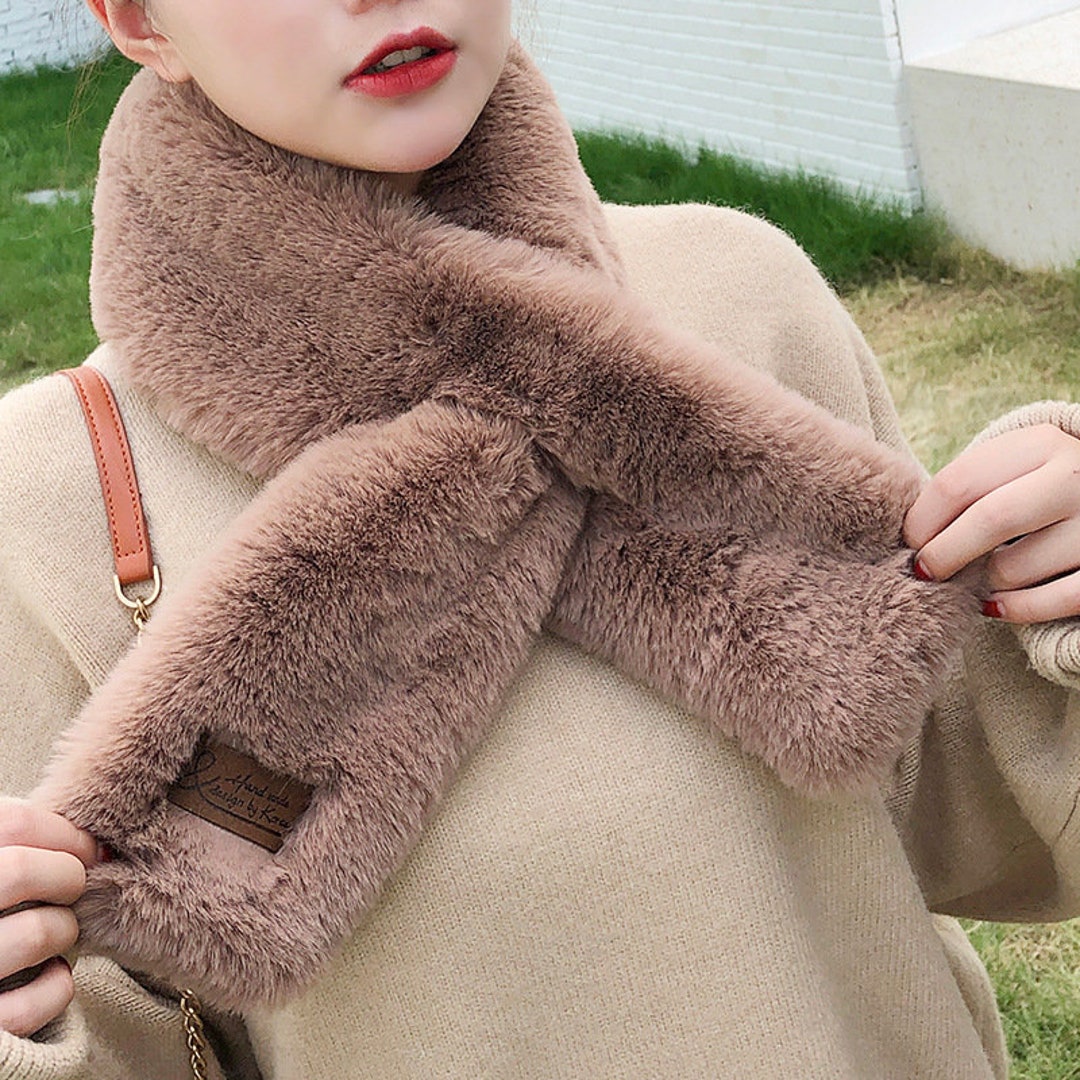 Plush Women Scarf Thermal Solid - Etsy