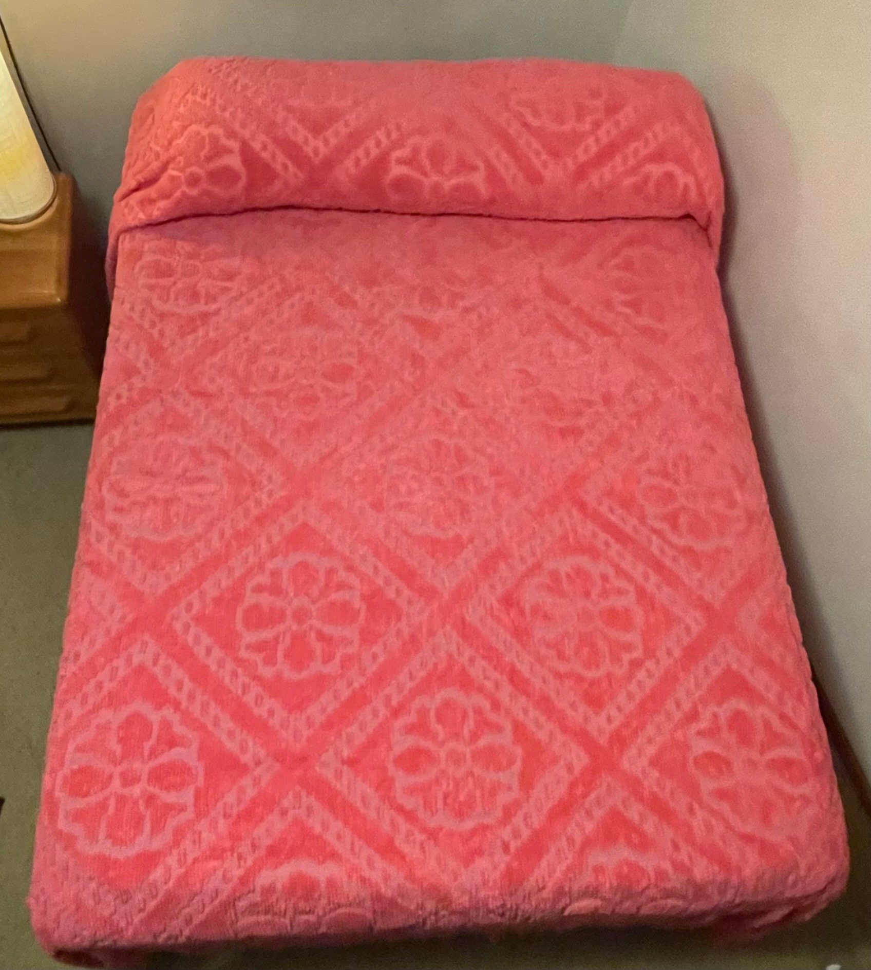 Vintage Hot Pink Chenille Bedspread - Etsy