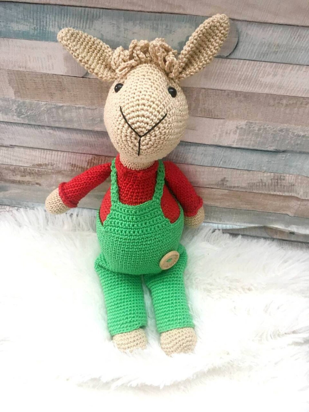 PDF PATTERN - Lama in Overalls Crochet Pattern, Crochet Lama Pattern ...