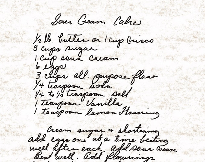 Handwritten Recipe Keepsake - Etsy