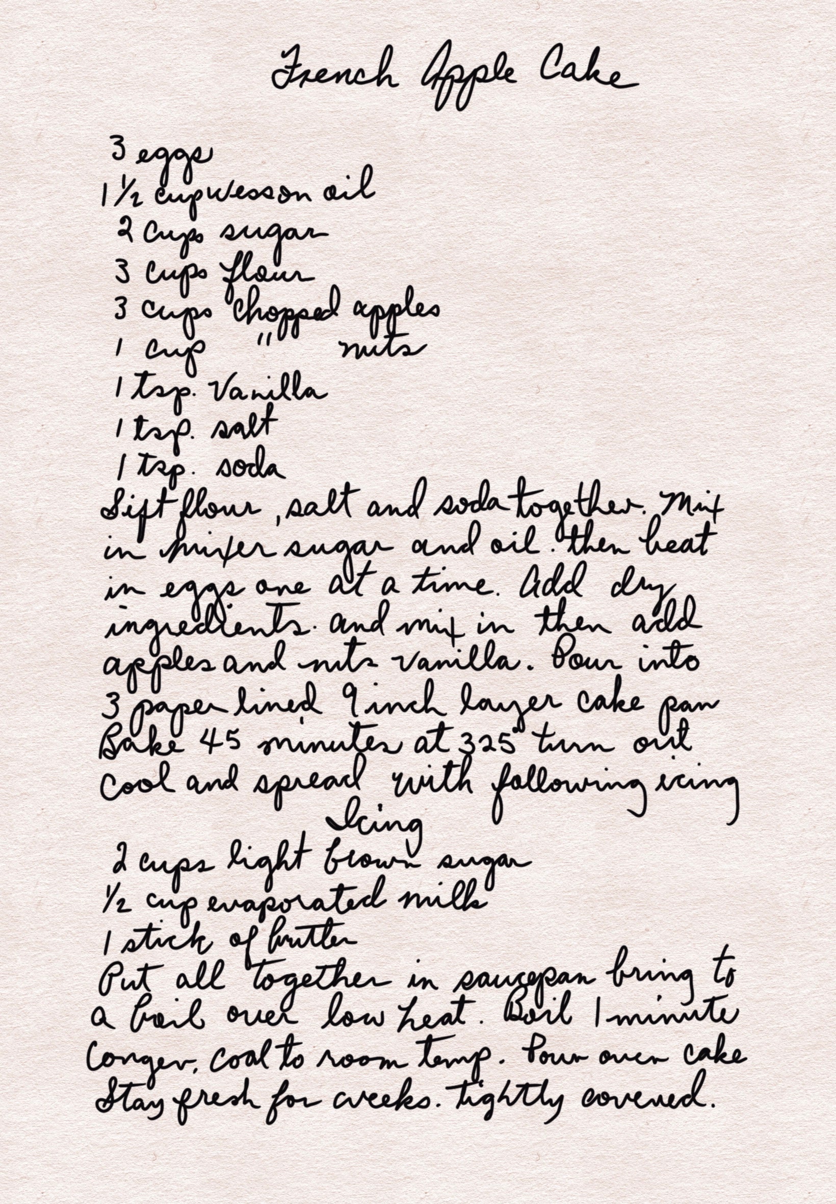 Handwritten Recipe Keepsake - Etsy