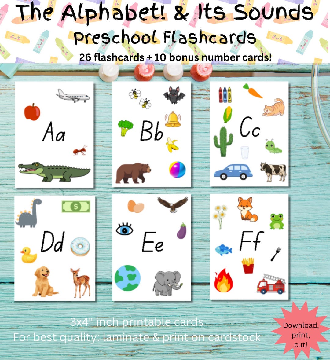 Alphabet Sounds Flashcards for Preschool | Printable ABC Learning Cards ...