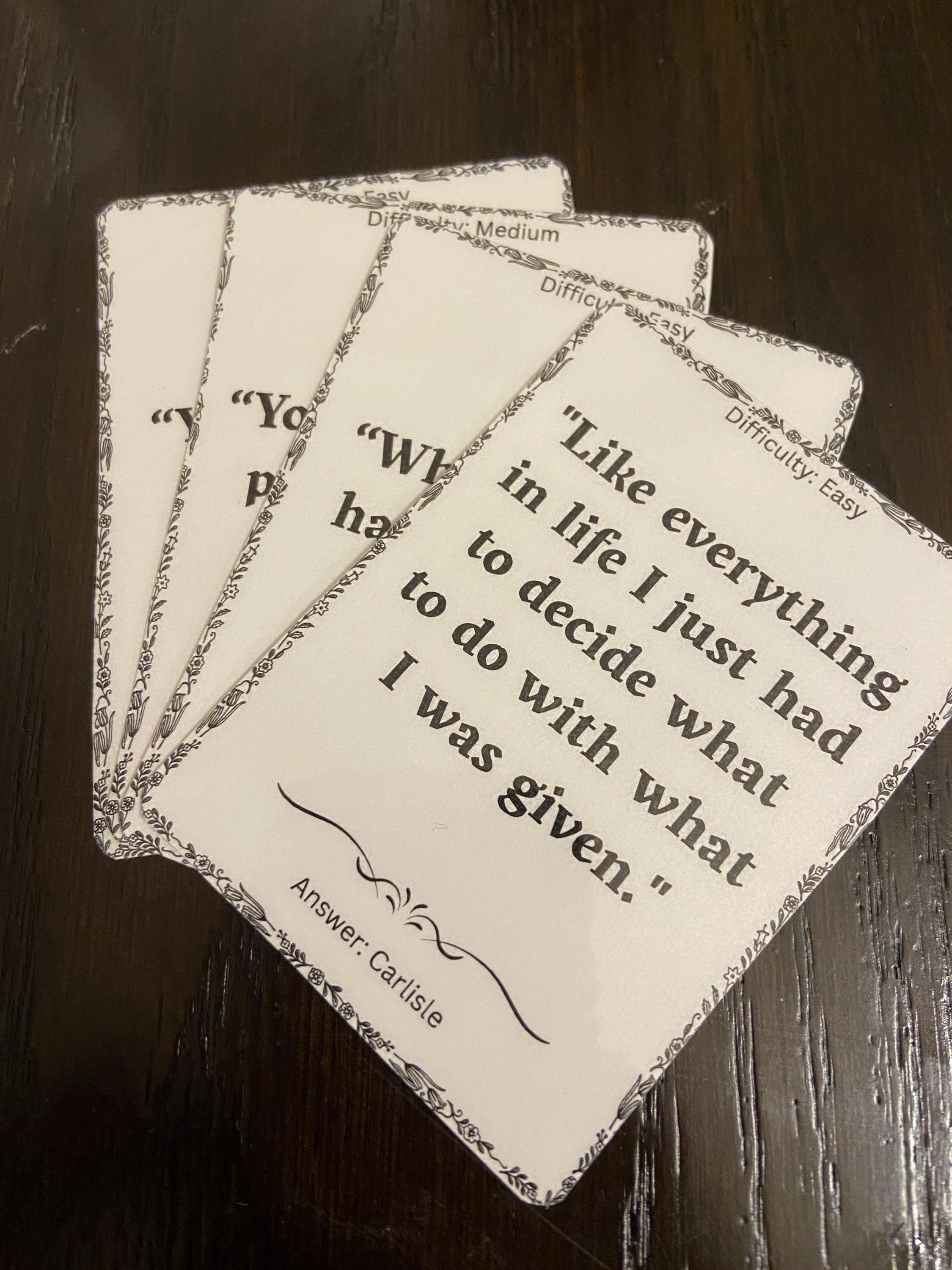 Twilight-inspired Card Game - "who Said It?"{physical Cards!} - Etsy