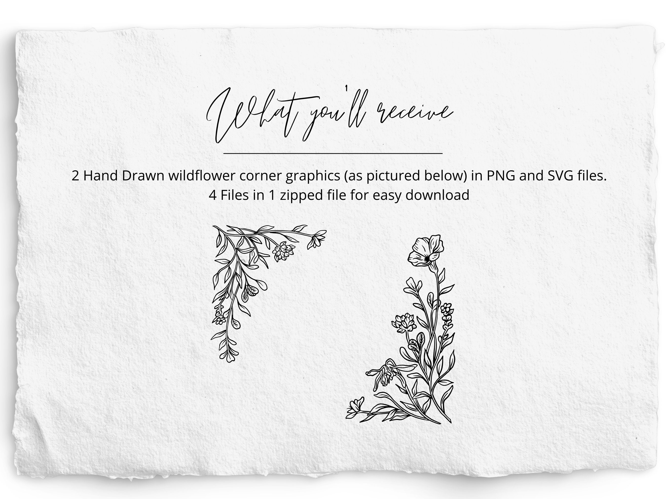 Wildflower Corner Frame SVG, Laser Engraving, Glowforge, Wedding ...