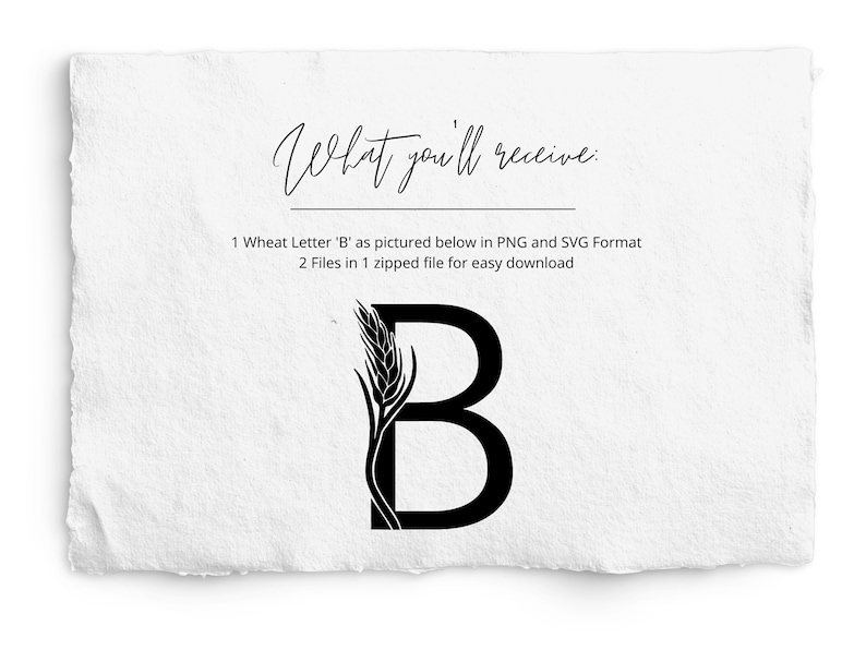 Wheat B SVG Graphic Hand Drawn Letter B Monogram Logo - Etsy