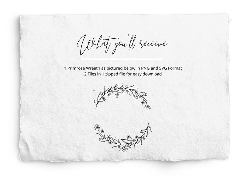 Primrose Wreath SVG Laser Engraving Hand Drawn Logo Element - Etsy