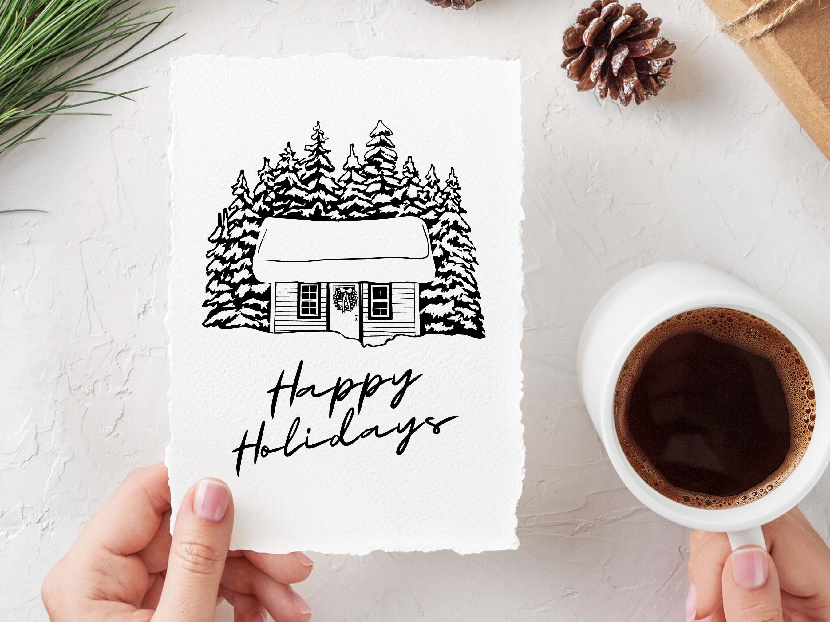 Winter Cabin SVG, Snow Covered House, Christmas Cabin, Ornaments ...