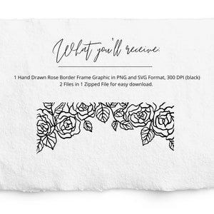 Rose Border SVG and PNG, Flower Frame, Wedding Rose Border Frame for ...