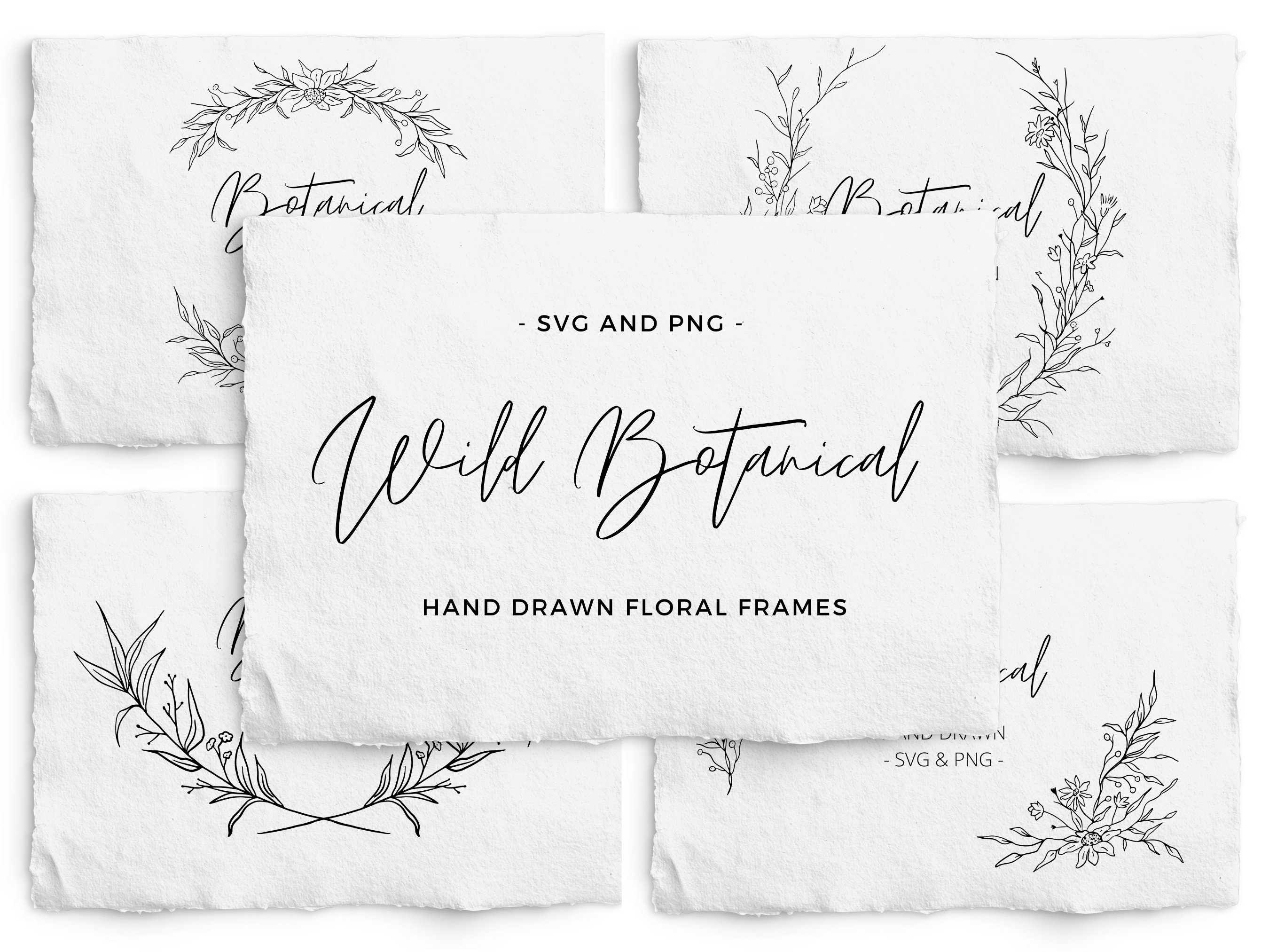 Botanical Frame SVG Bundle Wreaths Corners Monogram - Etsy