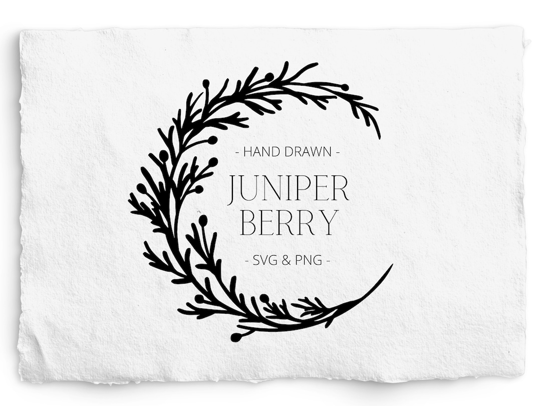 Juniper Wreath SVG, Engraving, Glowforge, Cricut Cut, Hand Drawn ...