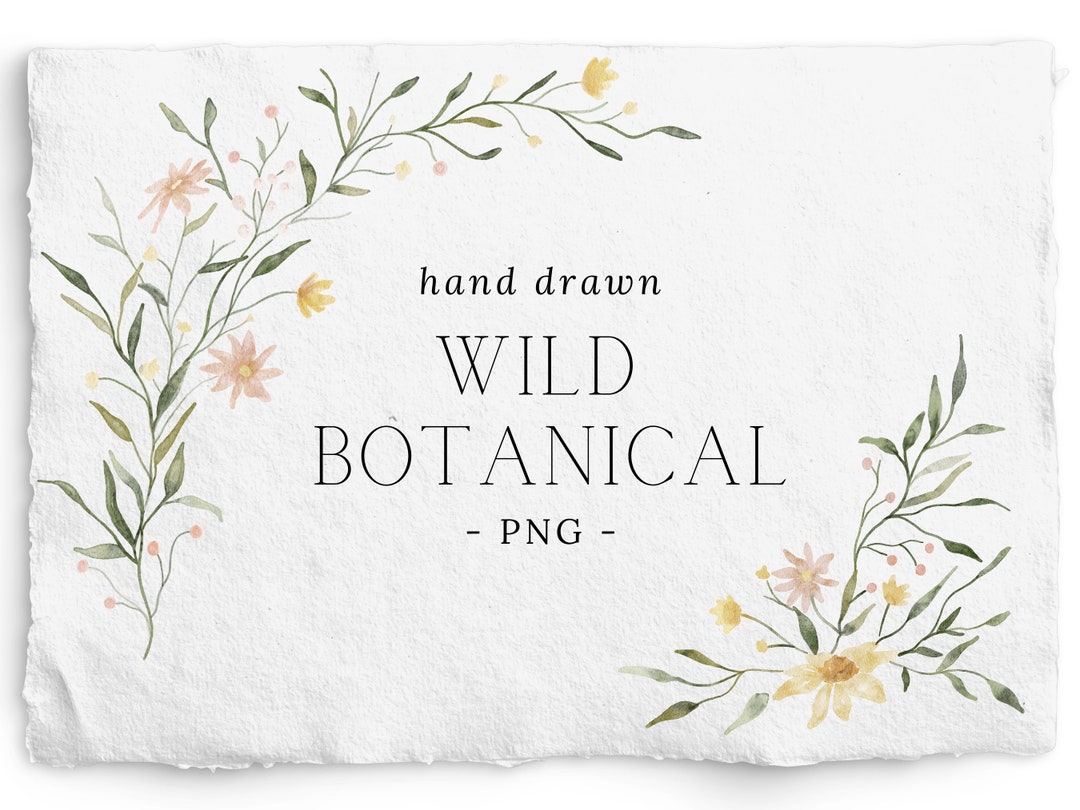 Watercolor Wildflower Corner Frame PNG, Wild Flower Frame, Flower PNG ...