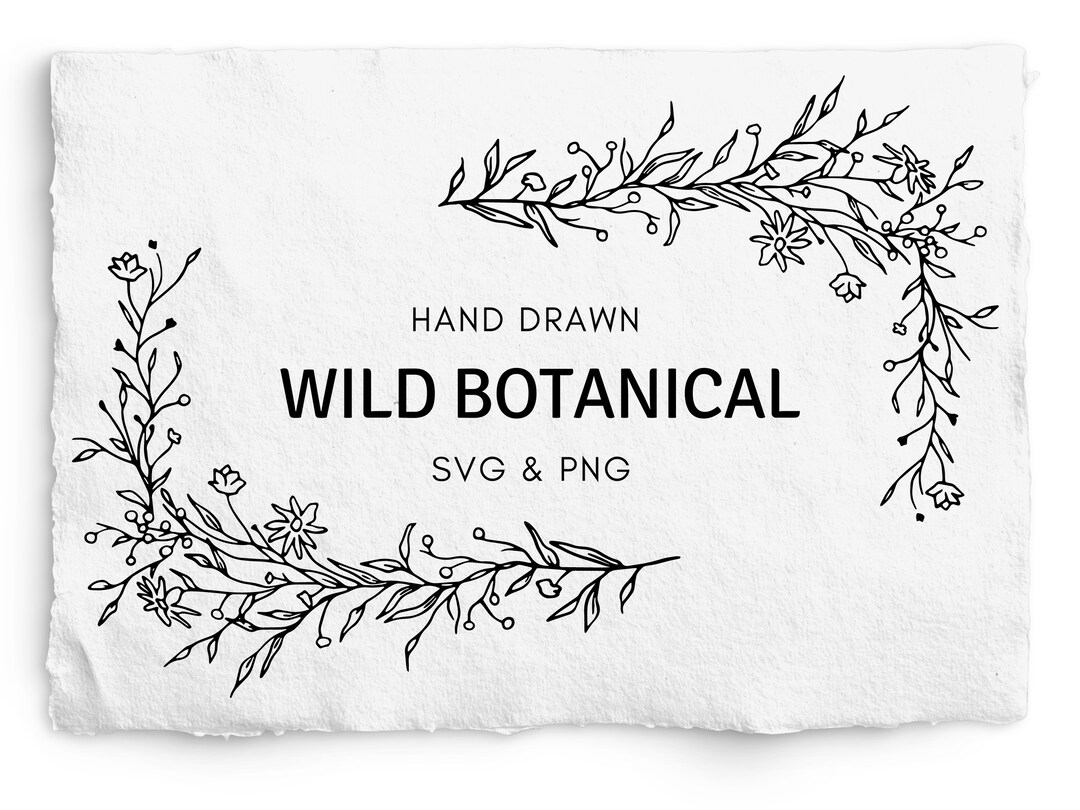 Wild Flower Corner Frame SVG, Botanical Frame for Engraving, Glowforge ...