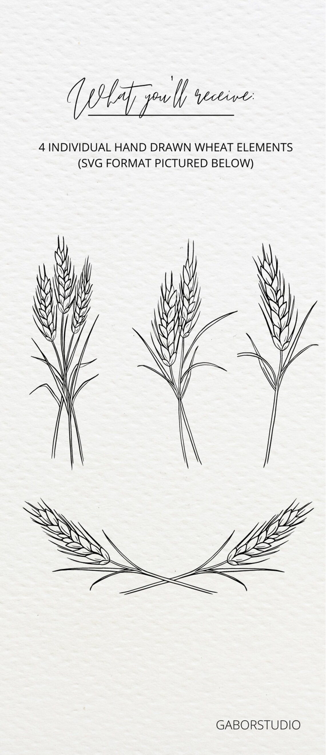 Wheat Bundle SVG 4 Individual Wheat Elements Harvest Wheat | Etsy Canada