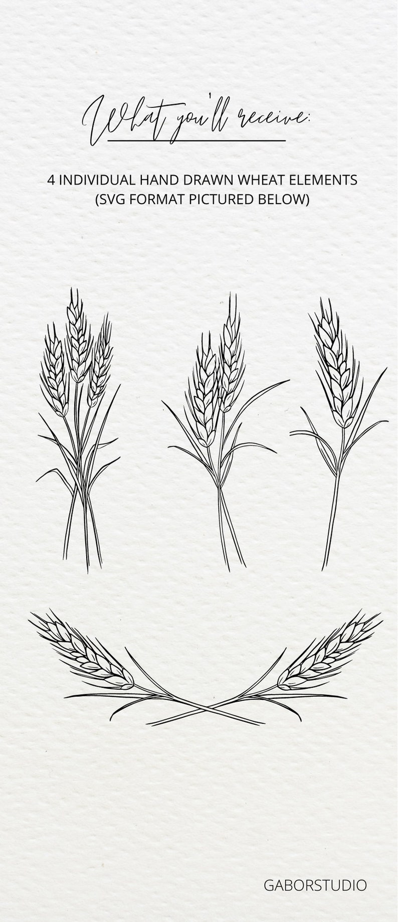 Wheat Bundle SVG 4 Individual Wheat Elements Harvest Wheat | Etsy Canada
