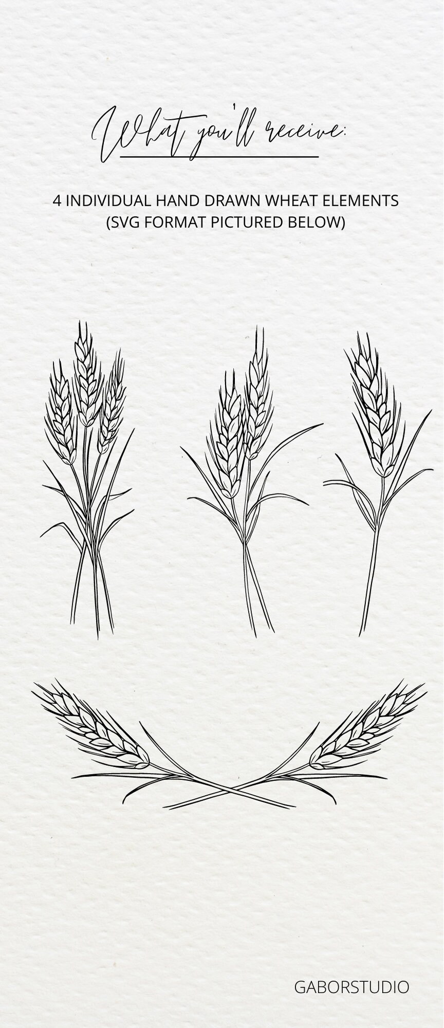 Wheat Bundle SVG 4 Individual Wheat Elements Harvest Wheat | Etsy Canada