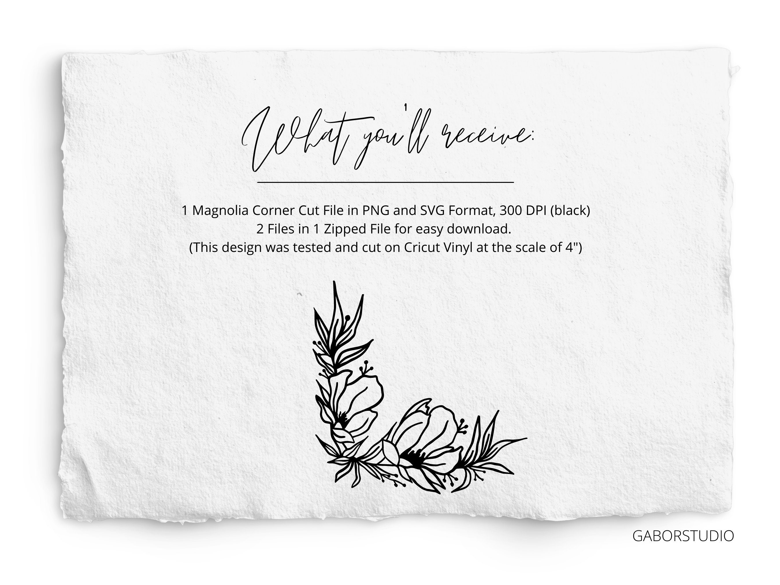 Magnolia Corner Cut File SVG et PNG Corner Frame Cricut - Etsy France