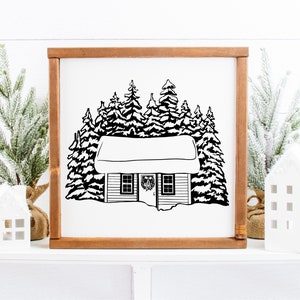 Winter Cabin SVG, Snow Covered House, Christmas Cabin, Ornaments ...