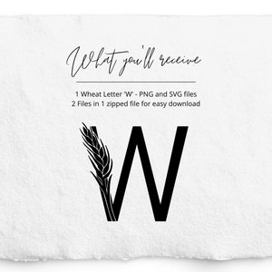 Wheat W SVG Graphic, Hand Drawn Letter W Monogram, Logo Design, Solid ...