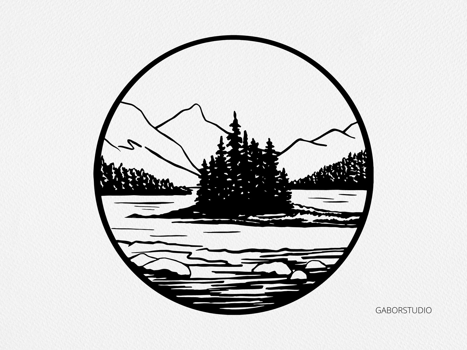 Mountain Lake SVG, Mountain Graphic, Rocky Mountains, Digi Stamp ...