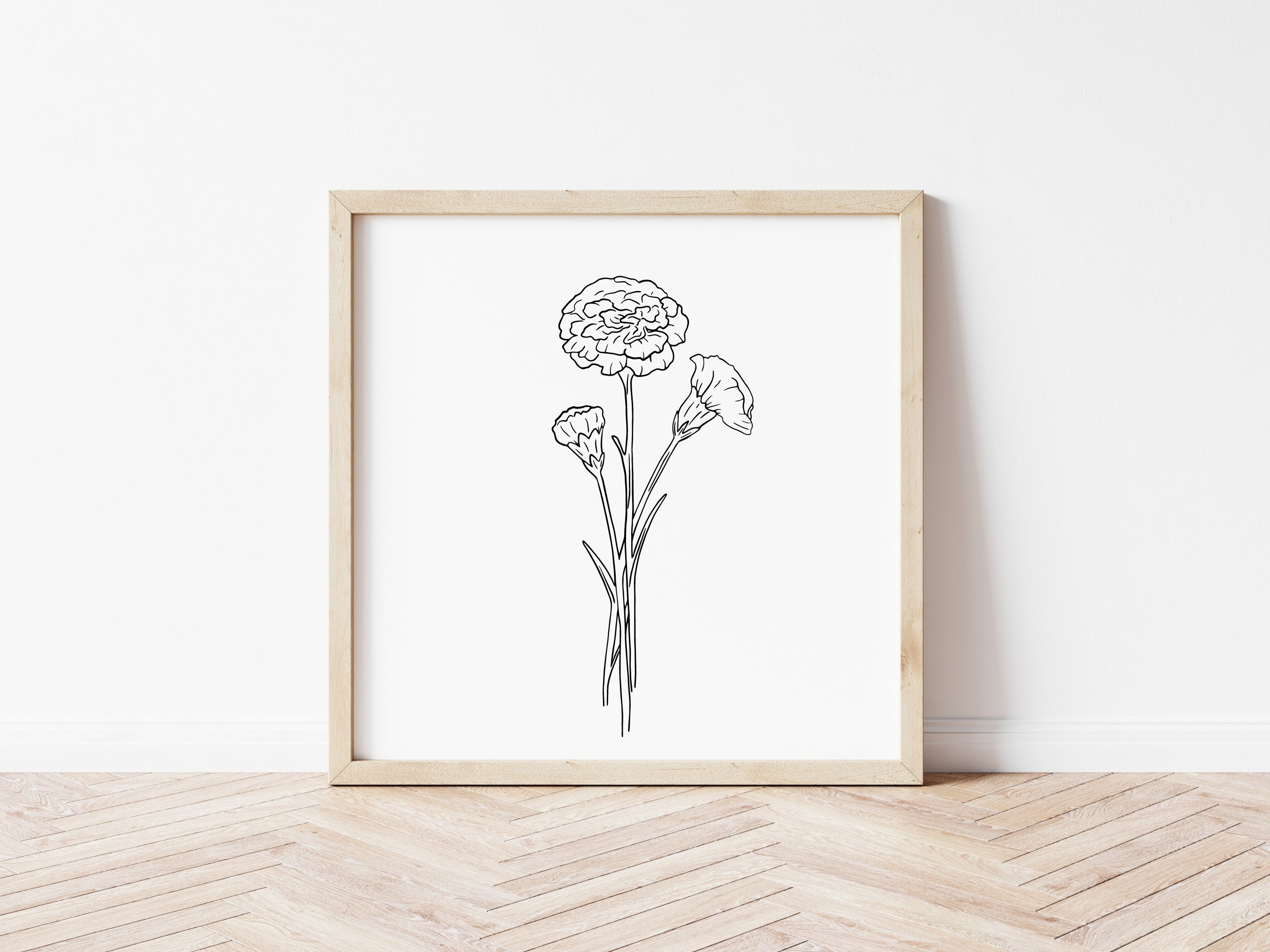 Carnation January Birth Month Flower SVG - Birthday Flower PNG, Hand ...