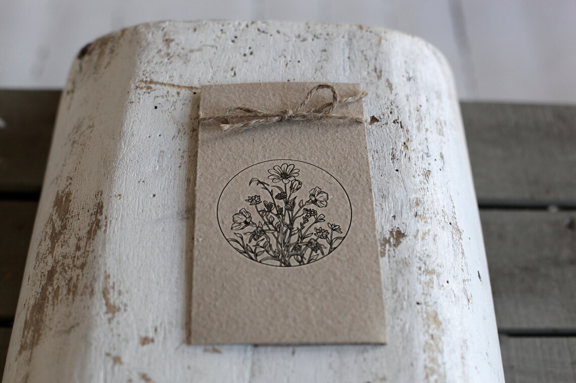Wild Flower Circle Design SVG, Hand Drawn Botanical Bouquet ...