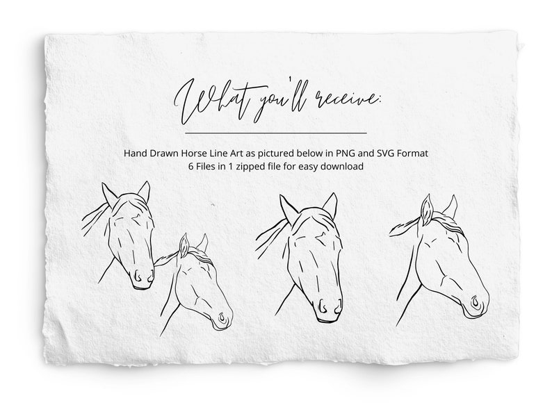 Horse Head Line Art Hand Drawn Horses Commercial Free Laser - Etsy