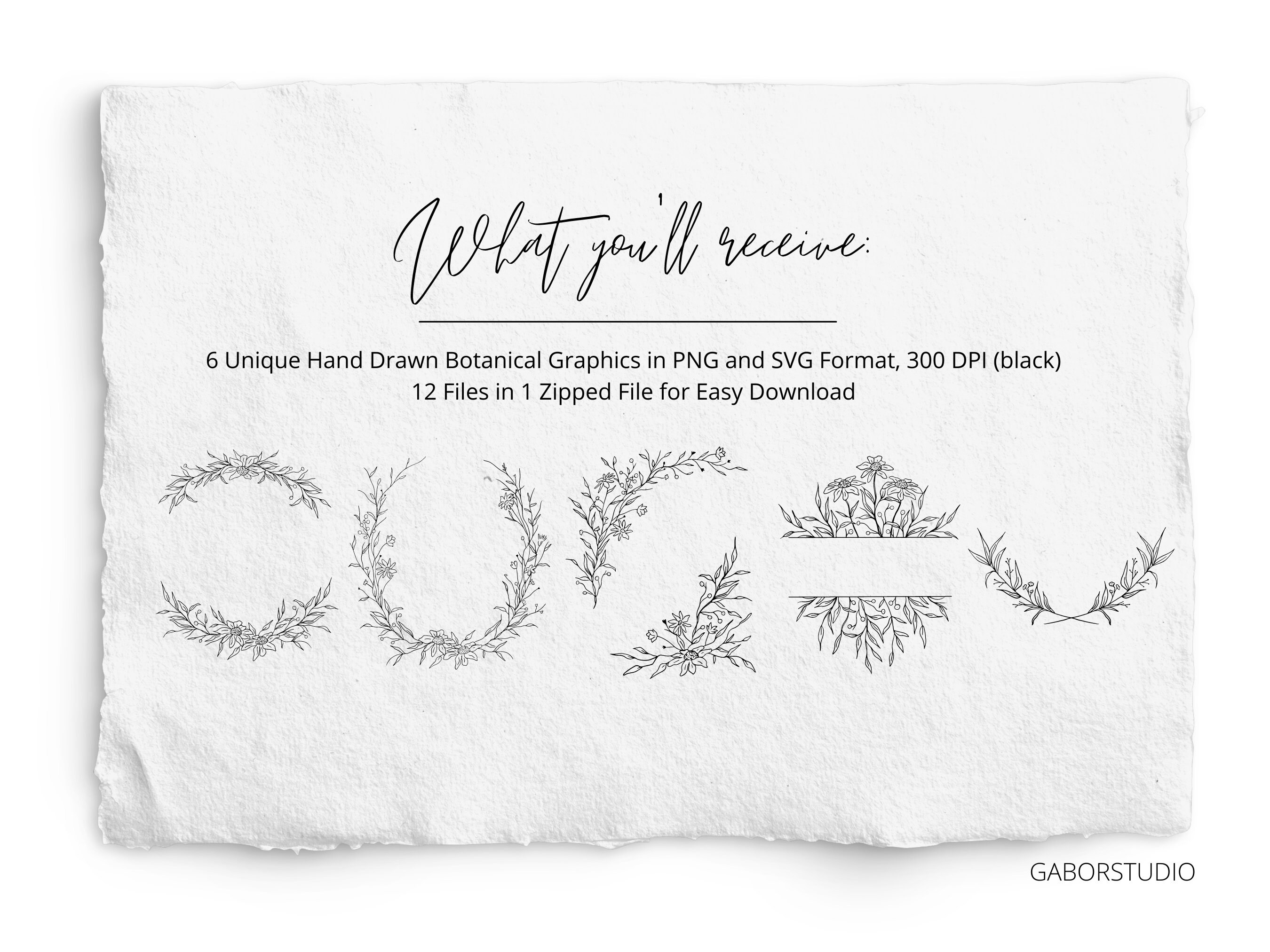 Botanical Frame SVG Bundle Wreaths Corners Monogram - Etsy