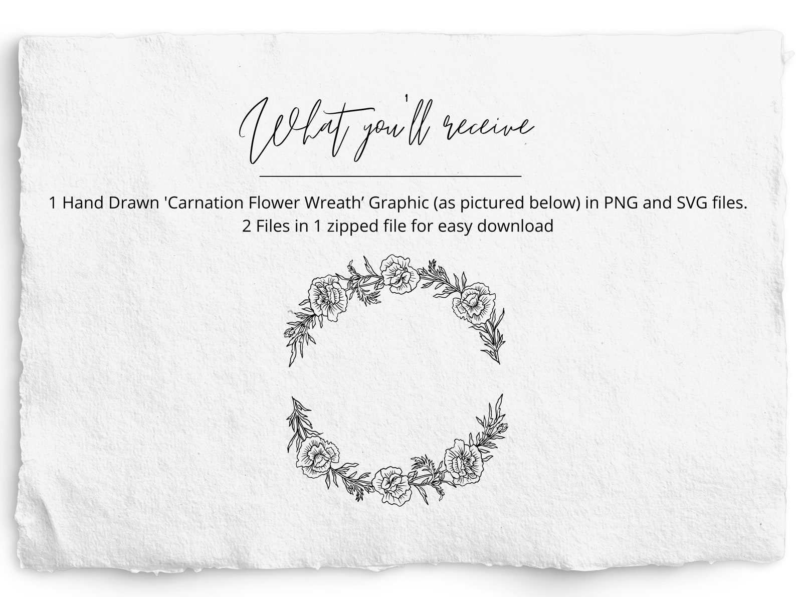 Carnation January Birth Month Flower Wreath SVG - Birthday Flower PNG ...