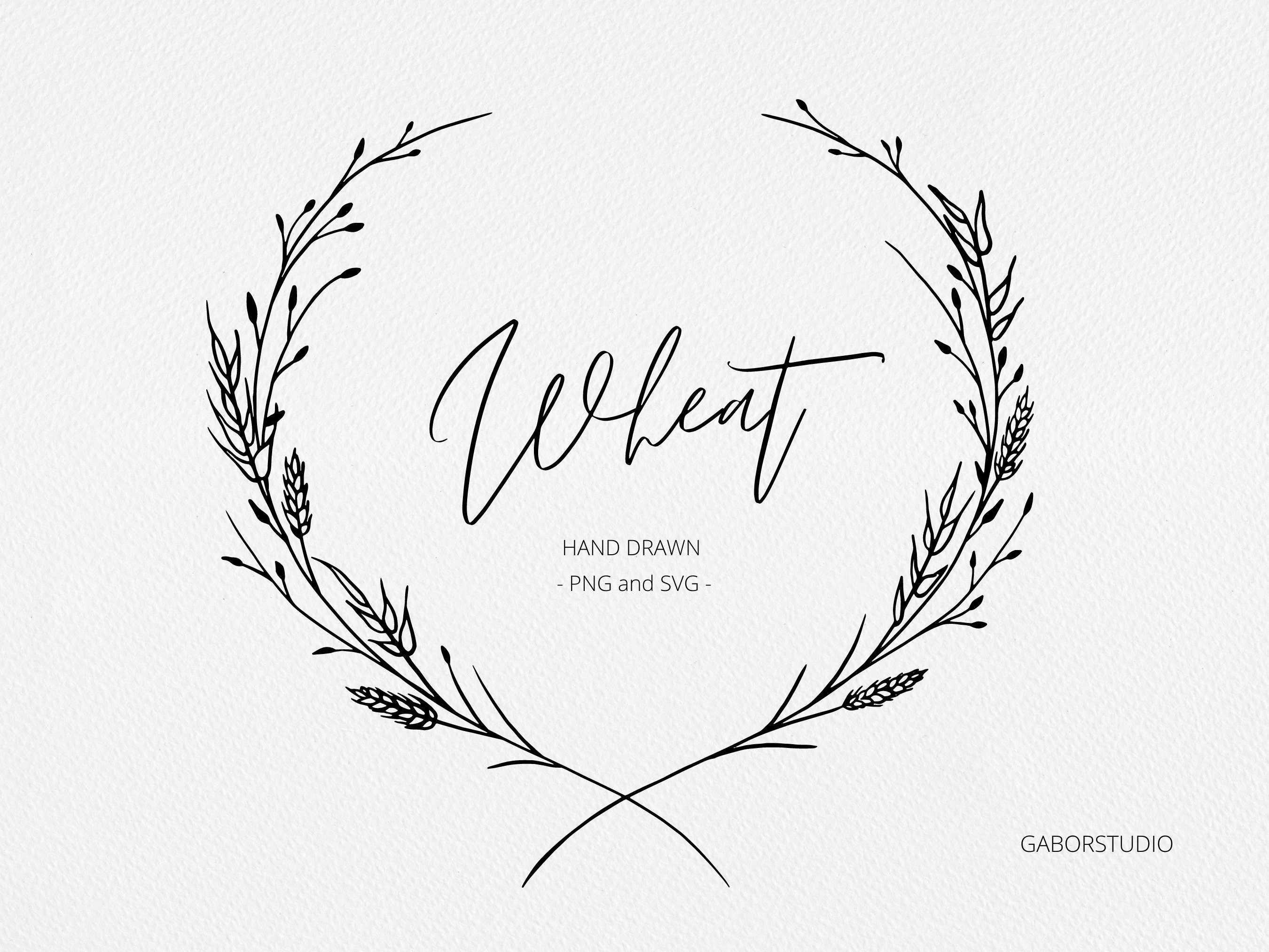 Wheat and Bud Wreath Harvest Wreath SVG Monogram - Etsy Canada