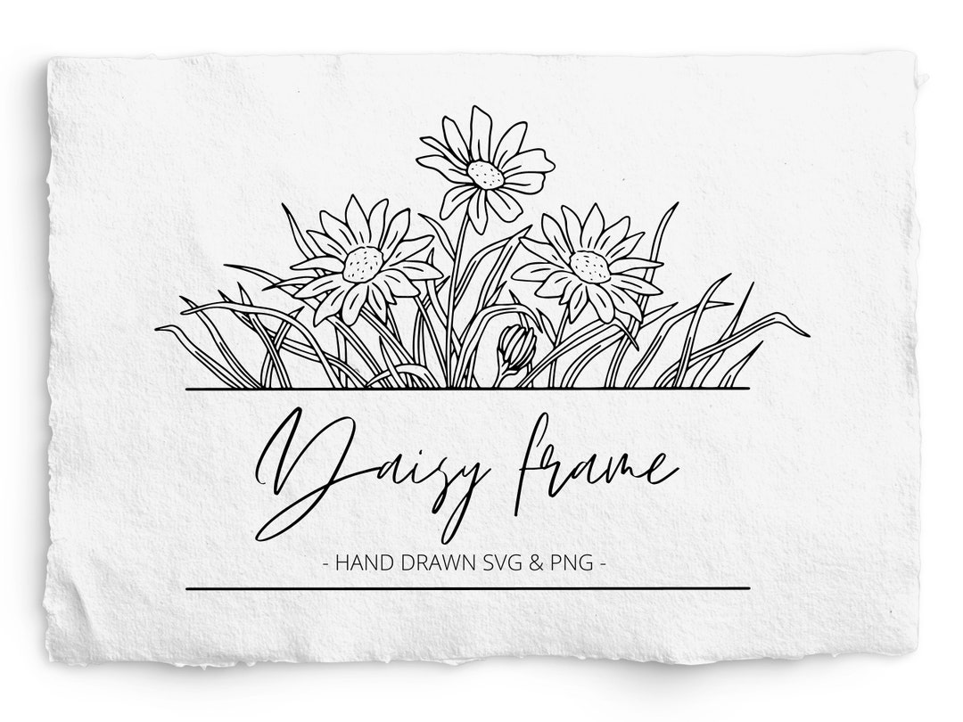 Daisy Frame SVG, Wild Flower Frame, Floral Frame SVG, Flower PNG ...