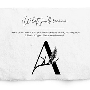 Wheat 'A' SVG Graphic, Hand Drawn Letter A Monogram, Logo Design, Solid ...