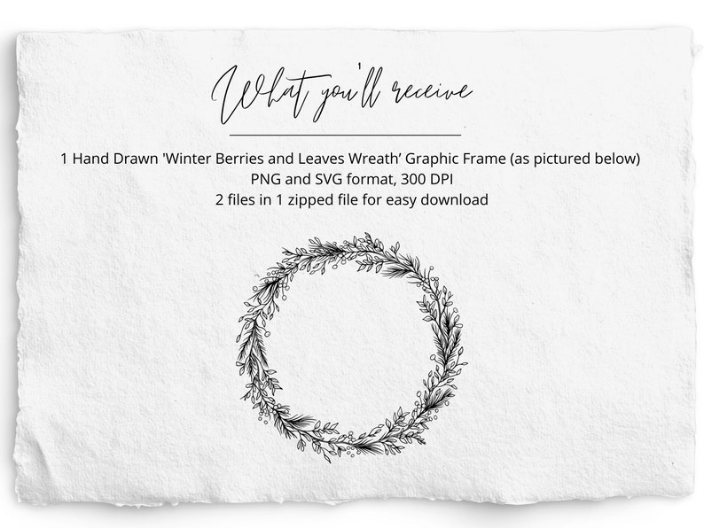 Christmas Wreath SVG, Berries and Leaves, Laser Engraving, PNG, Hand ...