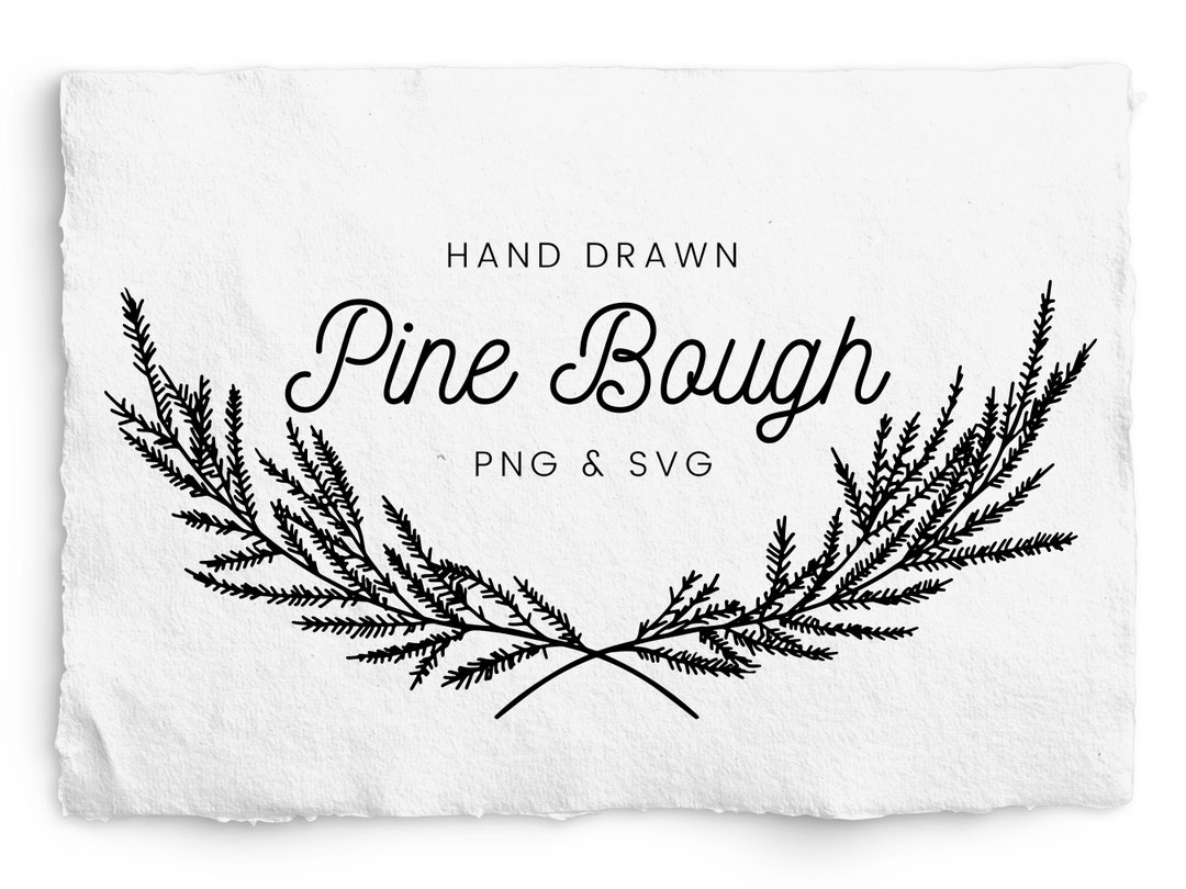Pine Branch Swag SVG, Pine Bough SVG and PNG, Pine Needle Monogram ...