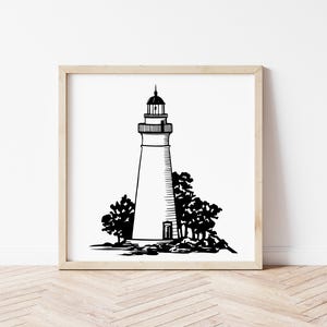 Lighthouse SVG Graphic, Marblehead Lighthouse, Laser Engraving ...