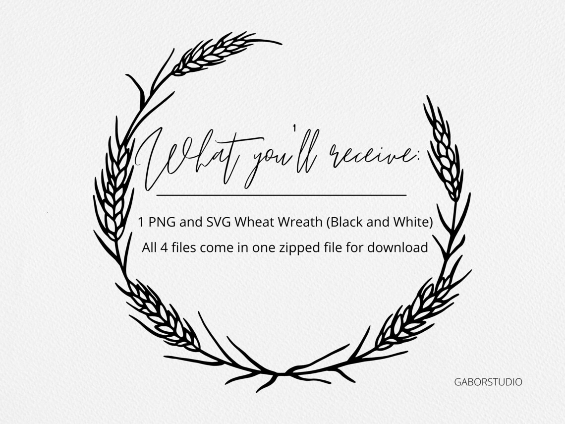 Wheat Wreath SVG Harvest Wreath Cut File Thanksgiving | Etsy